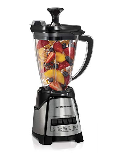 Hamilton Beach MultiBlend Blender & Food Chopper with 4 Functions for Dicing, Grinding, Shakes and Smoothies, 48oz Tritan Jar and 24oz Vegetable Dicer Attachment, Black (58159)