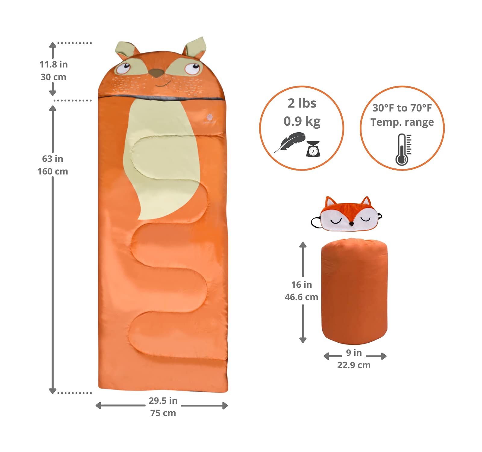 Animal Pattern Sleeping Bag with Sleeping Mask, Indoor & Outdoor Use, Lightweight & Waterproof, Perfect for Traveling, 3 Season Warm and Cold Weather