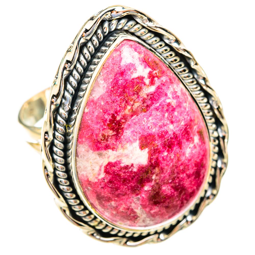 Ana Silver Co Large Thulite 925 Sterling Silver Ring Size 9 - Handmade Jewelry, Bohemian, Vintage RING119162