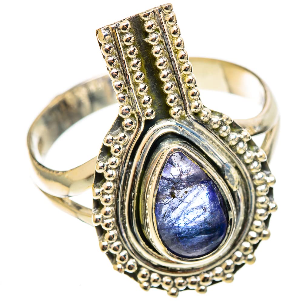 Ana Silver Co Natural Tanzanite Ring Size 9.5 (925 Sterling Silver) - Handmade Jewelry, Bohemian, Vintage RING122045
