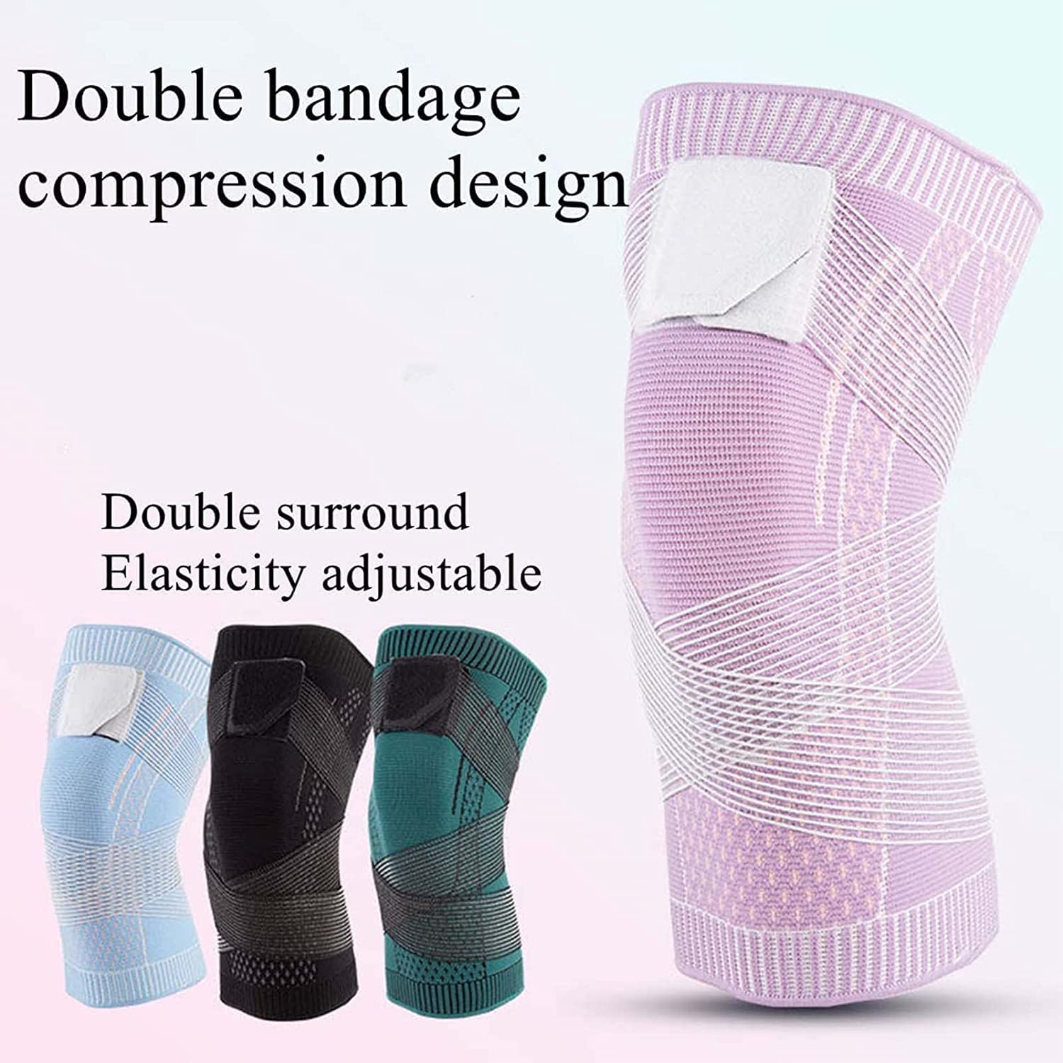 ANRUI Swellsock knee Flexwrap - Knee Compression Sleeve - Best Knee Brace, Swell Sock Knee Flexwrap,Adjustable 3d High Elastic Click Rain Knee Compression Sleeve (XXXL, Pink/1 Pair)