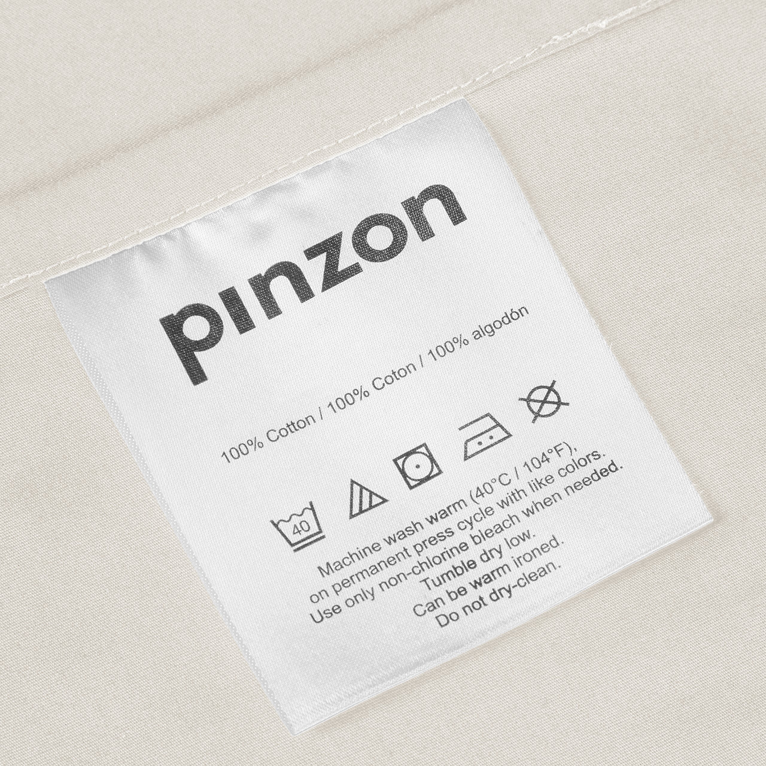 Amazon Brand β Pinzon 300 Thread Count Ultra Soft Cotton Bed Sheet Set, Queen, White