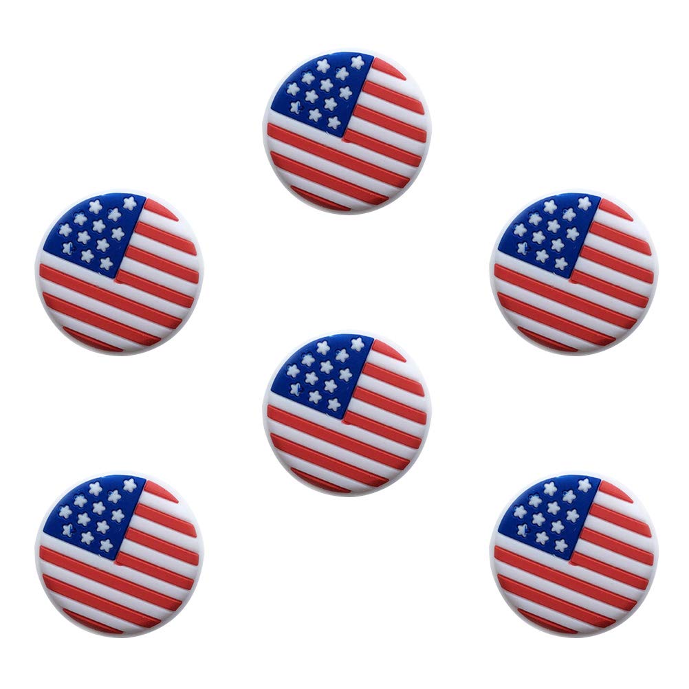 Amosfun 12PCS Tennis Racket Vibration Silicone American Flag Tennis Racquet Shock Absorbers Tennis Racket Strings Dampers for Player