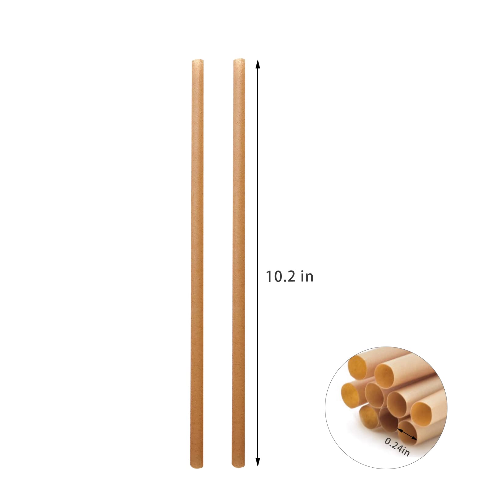 Biodegradable Eco-Friendly Sugarcane Straws 10.2 Inch Long Compostable Drinking Straws Bulk Plasticless A Sturdy Straws Works for Hot/Cold Drinks Not Soggy Alternative to Platic/Paper Ones