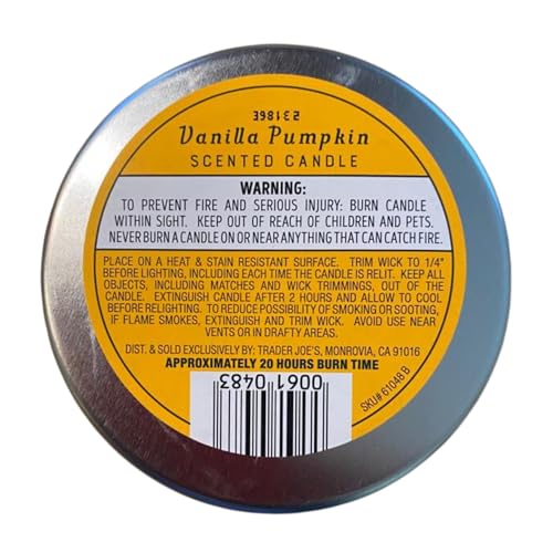 Trader Joe's Vanilla Pumpkin Scented Candle (Vanilla Pumpkin, 2 Packs)