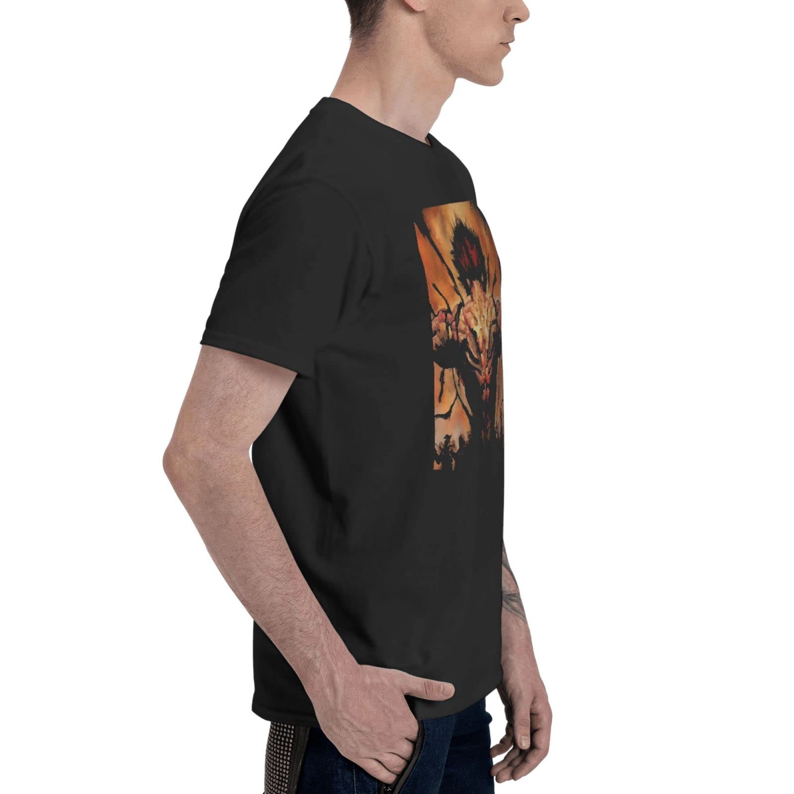 Anime Baki The Grappler Yujiro Hanma T Shirt Mens Summer Cotton Tee Comfort Crew Neck Short Sleeve Tee Black