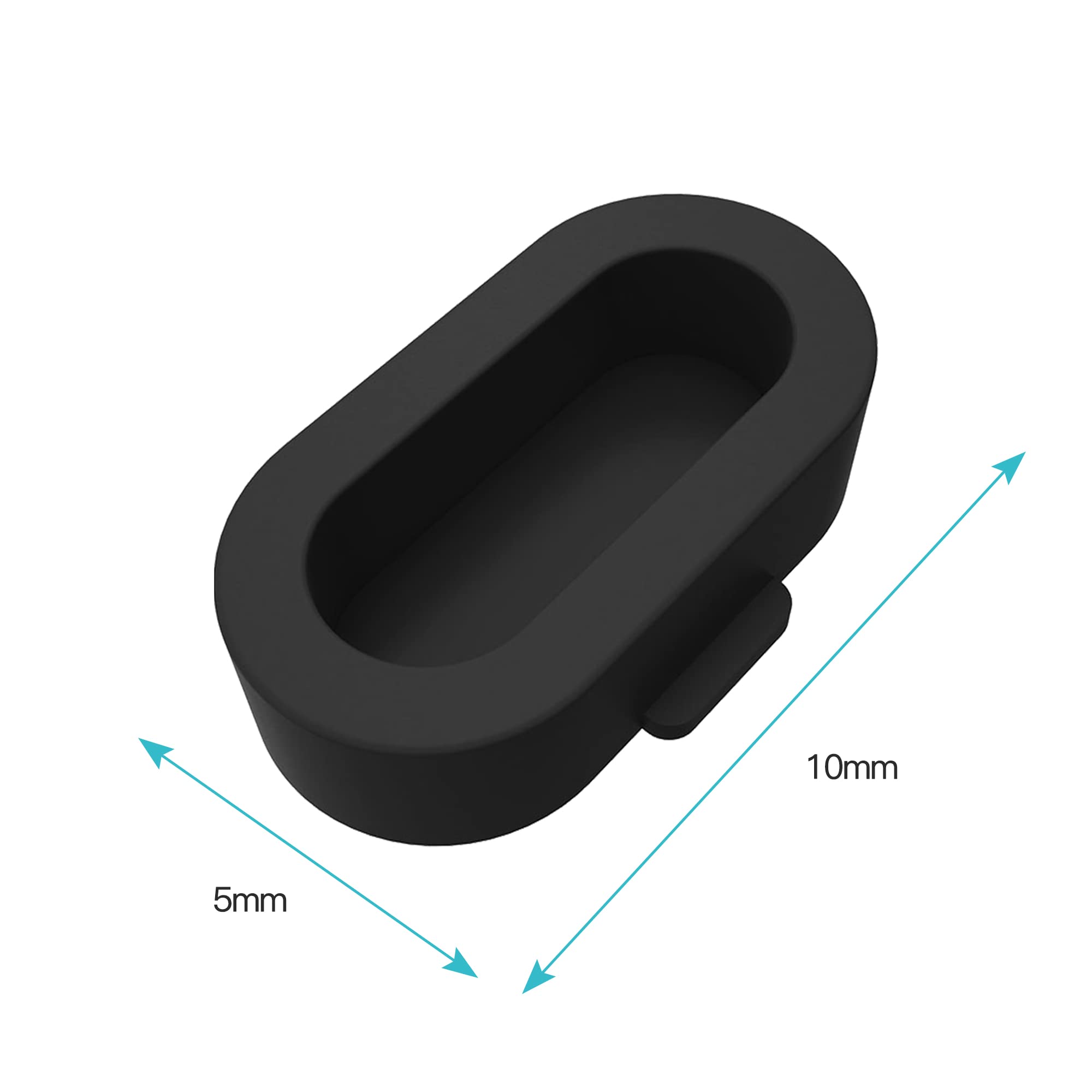 AWINNER 10 Pack Dust Plug Compatible for Garmin Watch Charger Port Protector (Black)