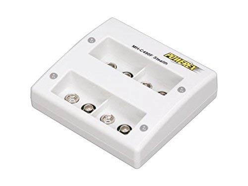 Powerex MH-C490F Stealth Two-Hour Compact 4-Bank NiMH Battery Charger Bundle with Four 9.6V Batteries