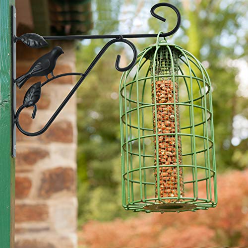 Amagabeli Hanging Plants Bracket 10 inch Outdoor Planter Hooks Hangers Flower Baskets Pot Bird Feeder Hanger for Fence Wall Trees Wind Chimes Lantern Outdoor Indoor Garden Arm 3D Bird Black hook02
