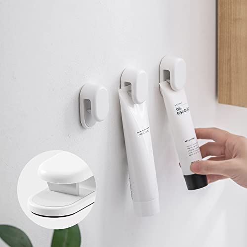 BEZOX Toothpaste Tube Holder Wall Mount Utility Hook β Face Cream Tubes Hanger Wall Mounted Tooth Paste Organizers Gripper, 3 PCS