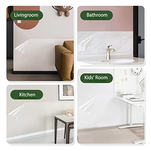 CHANMOL Clear Peel and Stick Wallpaper, Self-Adhesive Wallpaper Wall Protector, Oil Proof Waterproof Contact Paper for Kitchen Cabinets, Whiteboard, Shelf Drawer Liner (15.7" x 78.8")