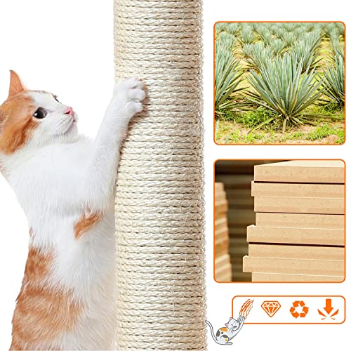 Yaheetech 76.5in Cat Tree Cat Tower with 3 Condos, 3 Cozy Perches with Dangling Ball, Scratching Posts, 2 Baskets, Pet Bed Furniture Activity Center for Indoor Cats and Kittens
