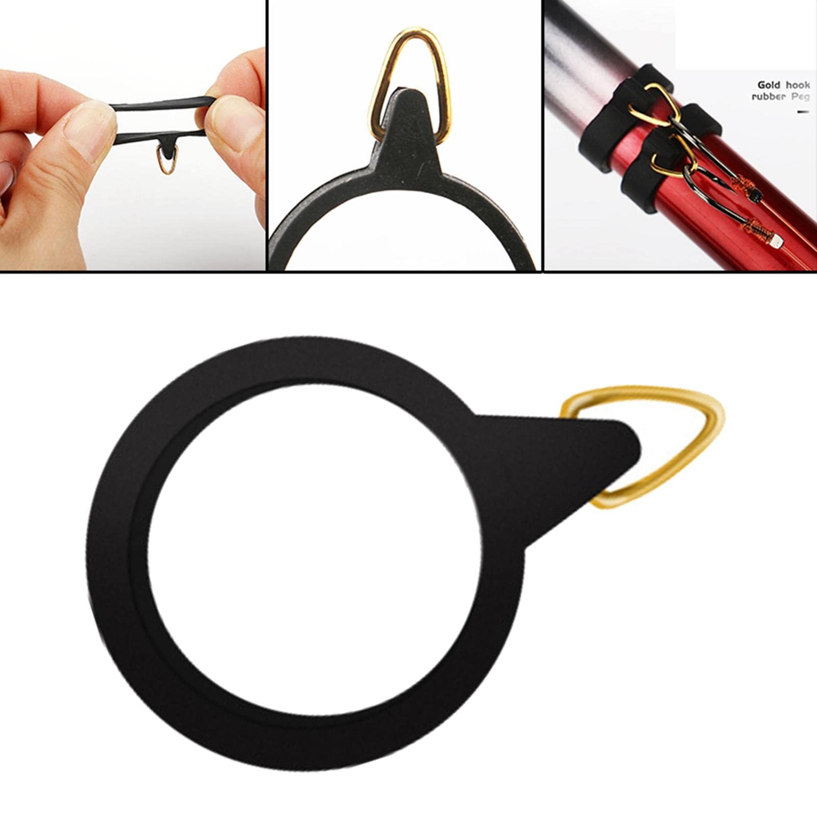B Baosity Fishing Hook Secure Holder Lure Accessories Jig Hooks Safe Keeping for Fishing Rod Tool, Golden Medium