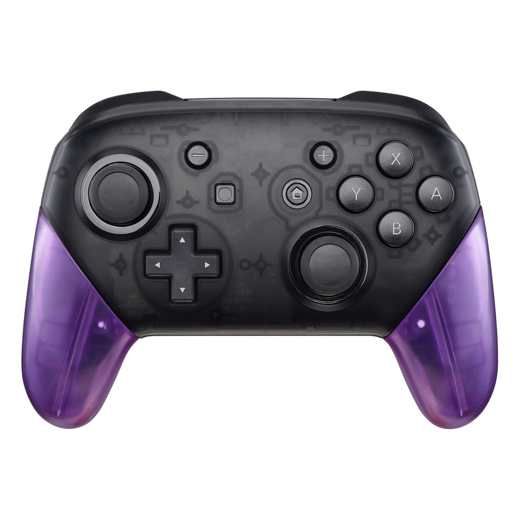 eXtremeRate Clear Atomic Purple Replacement Handle Grips for Nintendo Switch Pro Controller, DIY Hand Grip Shell for Nintendo Switch Pro - Controller NOT Included