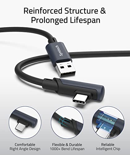 Syntech Link Cable 20 FT Compatible with Quest2/Pro/Pico4 Accessories and PC/Steam VR, High Speed PC Data Transfer, USB 3.0 to USB C Cable for VR Headset and Gaming PC, Black