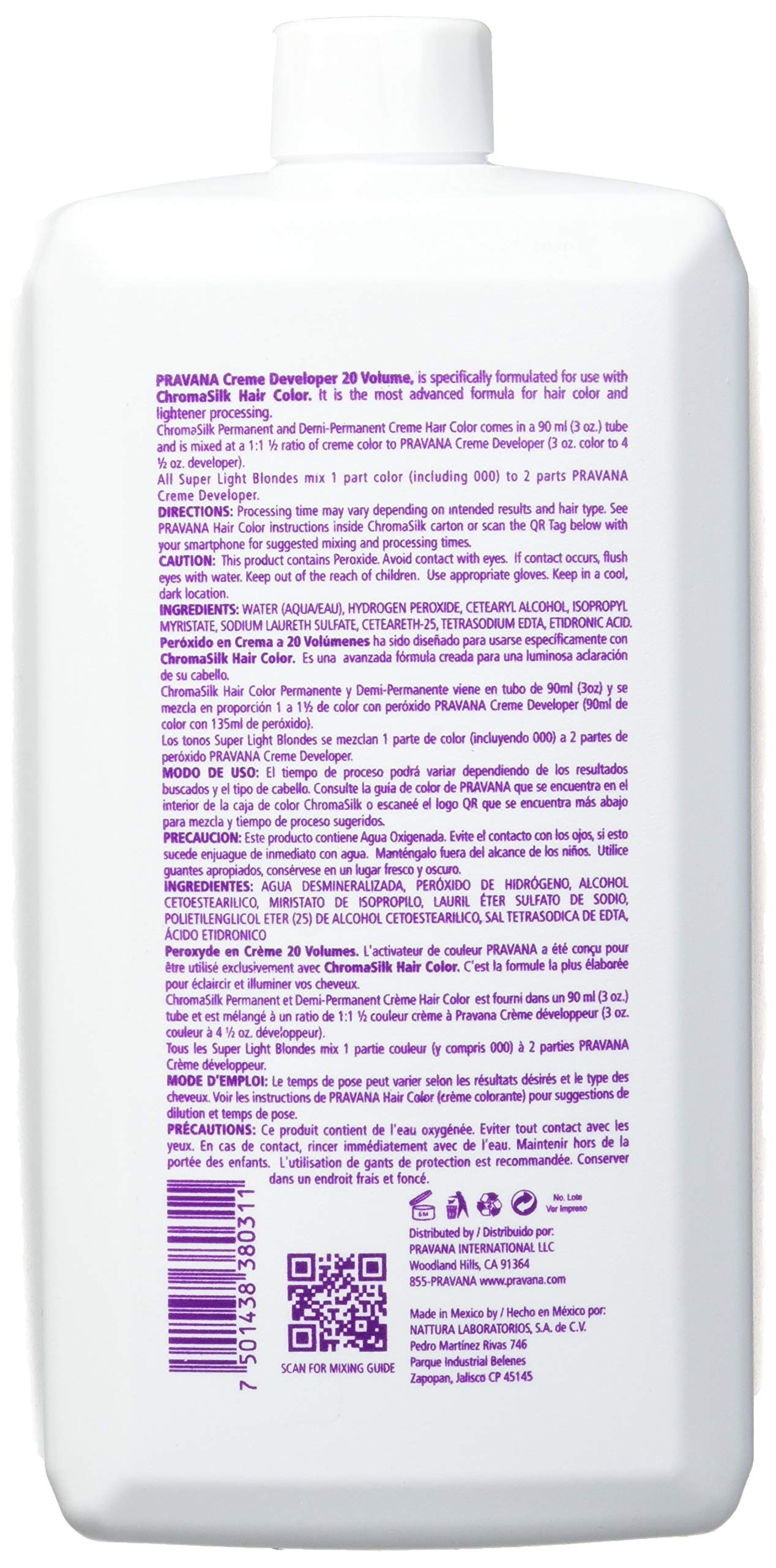 Pravana Creme Developers 20 Volume 33.8 fl oz