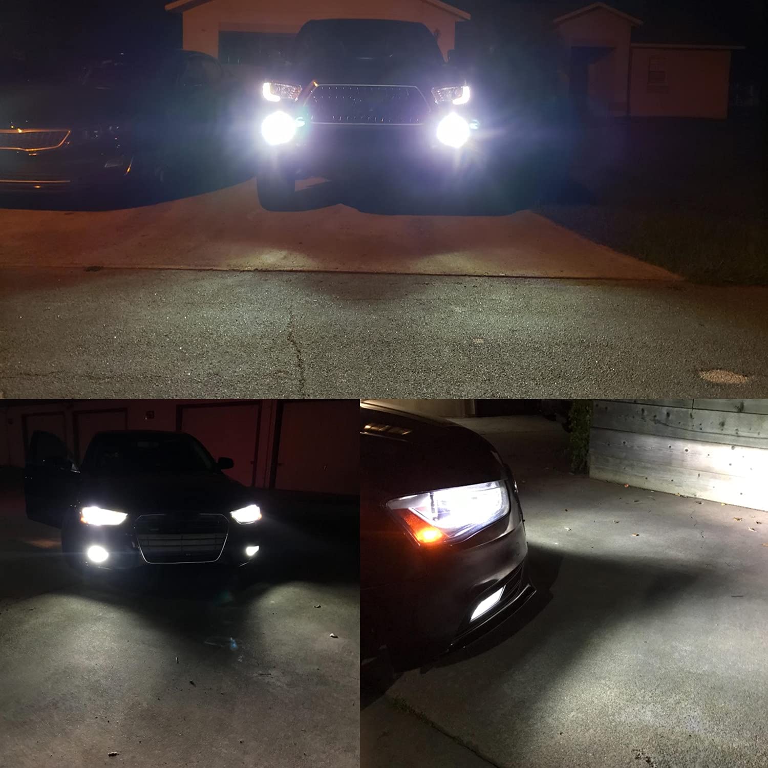 Alla Lighting 5201 DRL PS19W 5202 LED Fog Lights Bulbs 9009 PS24W FF 12085 C1, 6000K Xenon White 2800lm Xtreme Super Bright 5730 33-SMD 12V Daytime Running Lights Lamps Replacement