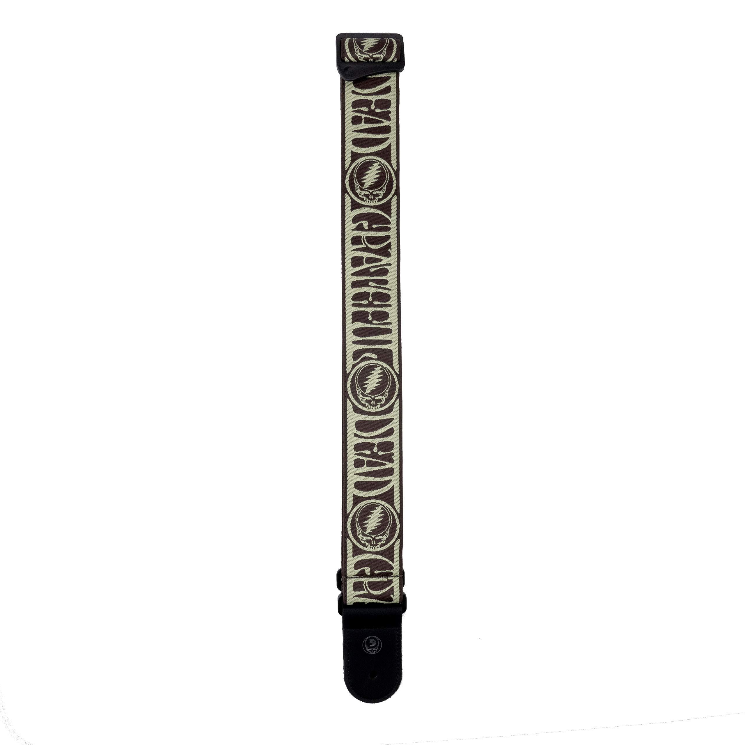 D'Addario Grateful Dead Woven Guitar Strap Steal Your Face, Tan/Brown (50GD01)