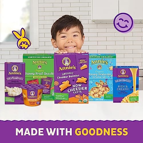 Annie's Organic Minis Bunny Fruit Flavored Snacks, Strawberry, Mango & Cherry, Gluten Free, 10 Pouches, 7 oz.