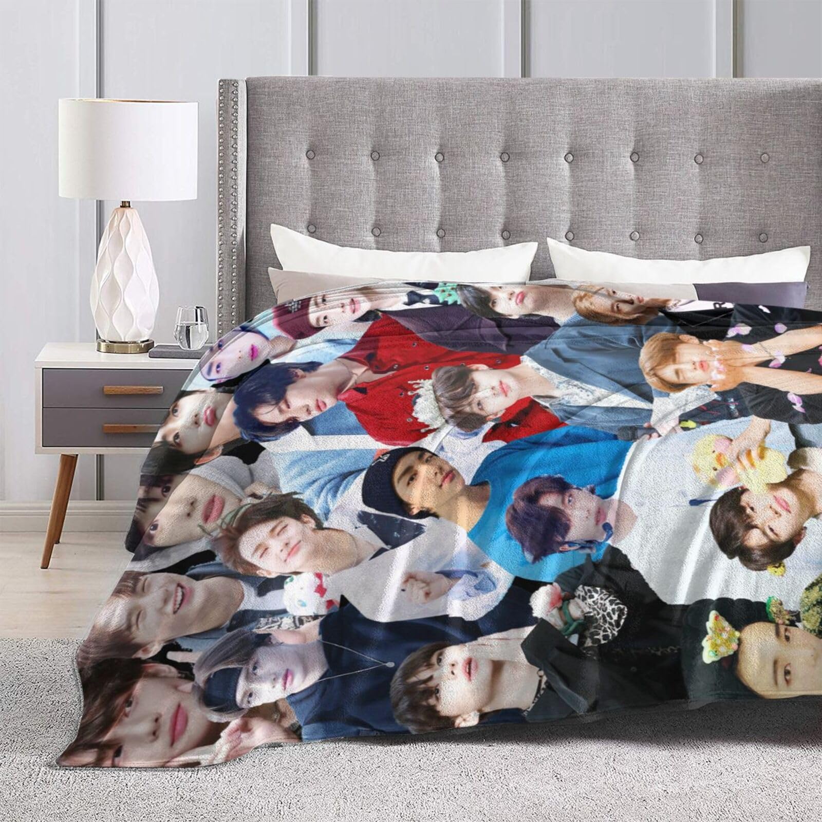 Blanket Stray Kids Hyunjin Ultra-Soft Micro Fleece Throw Blankets Beach Blankets Decoration Gift for Decor Home Sofa,Office,DormitoryBed car Camp Couch All Seasons
