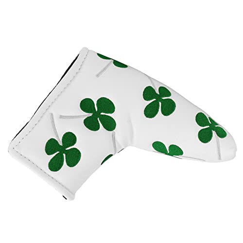Astibym Golf Putter Headcover, Golf Putter Cover Soft Plush Lining Thick Plush Lining Embroidery Craftsmanship for Indoor(White)