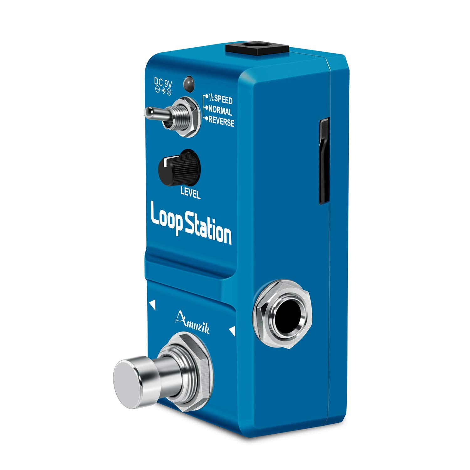 Amuzik Guitar Looper Station Loop Effects Pedals Unlimited Overdubs 10 Minutes of Looping, 1/2 time, and Reverse,3 Modes built-in SD Card for Memory