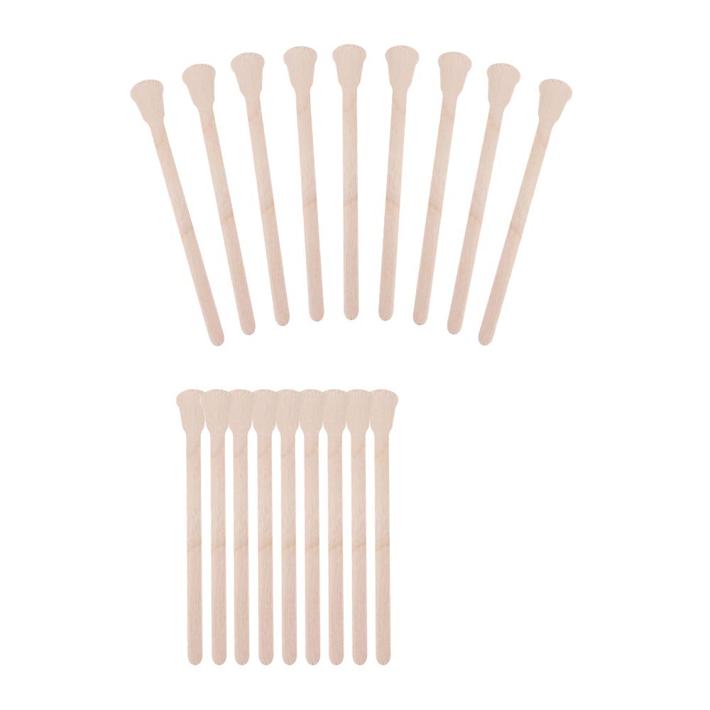 Aieil 100PCS Wood Waxing Thin Craft Sticks Spatulas Applicators for Hair Removal Eyebrow Face and Body