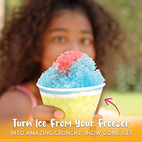 Hawaiian Shaved Ice S700 Kid-Friendly Snow Cone Machine Kit with 3 - 16oz. Syrup Flavors: Cherry, Grape, and Blue Raspberry, Plus 25 Snow Cone Cups, 25 Spoon Straws, and 3 Black Bottle Pourers
