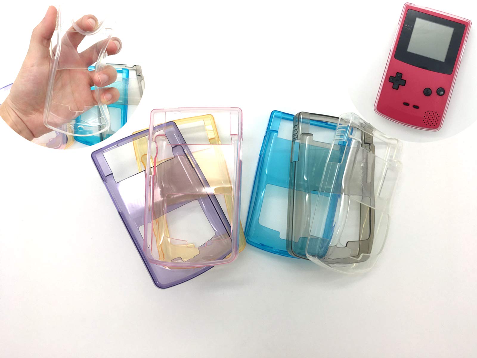 Crystal Shell Soft TPU Case Protective Cover for GBC Gameboy Color Console Protection Cover (Clear)