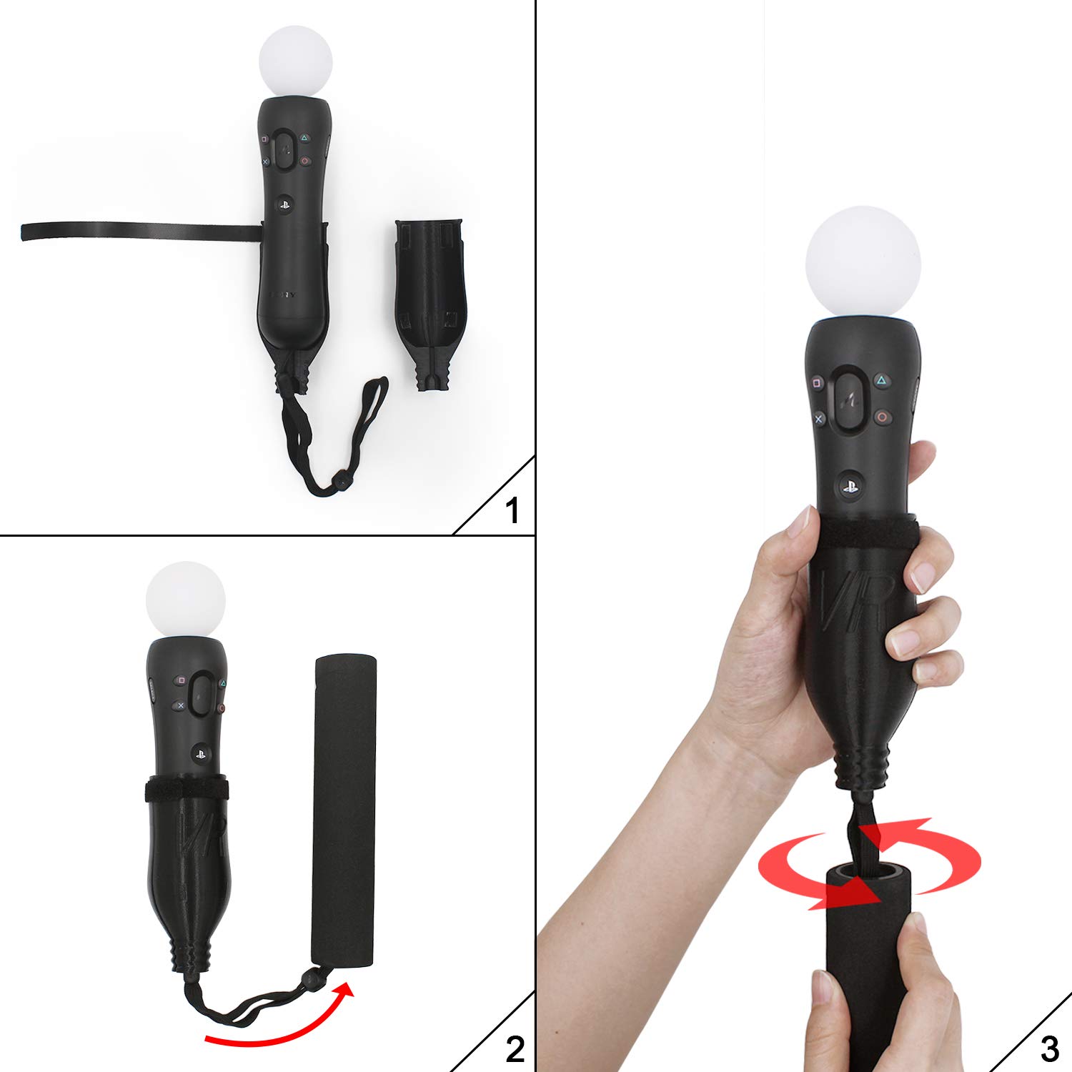 AMVR Handles Gamepad Stick for PlayStation VR Controllers Playing Beat Saber Game