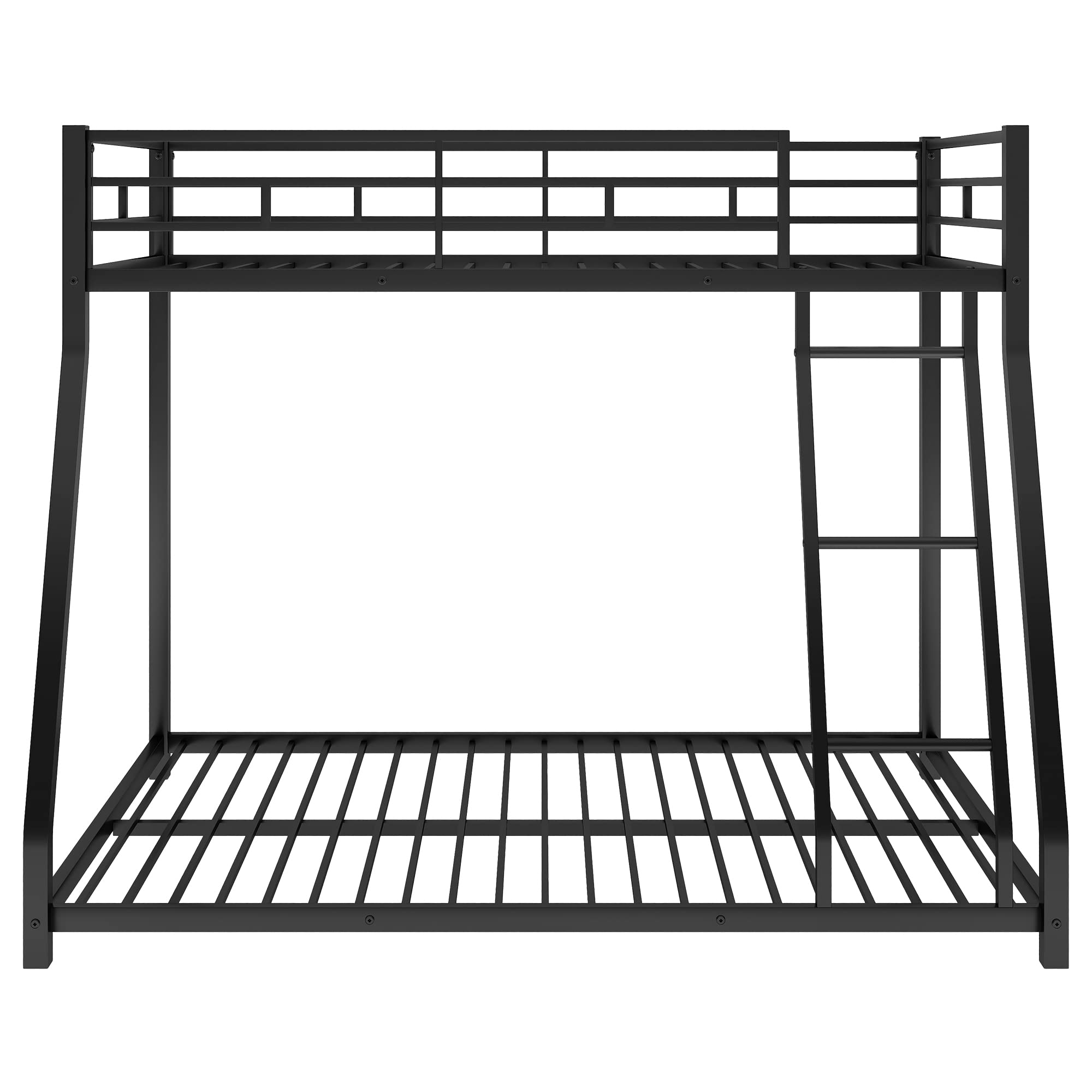 Bellemave Twin Over Full bunk Bed,Metal Floor Bunk Bed, Bunk Bed for Kids, Adults, Bunk Bed for Boys, Girls, Adult bunk beds Heavy Duty, Black