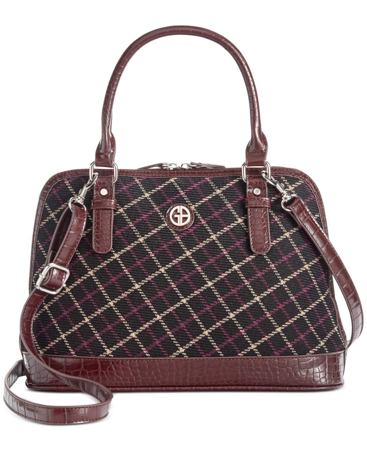 Giani Bernini Plaid Croco Dome Satchel