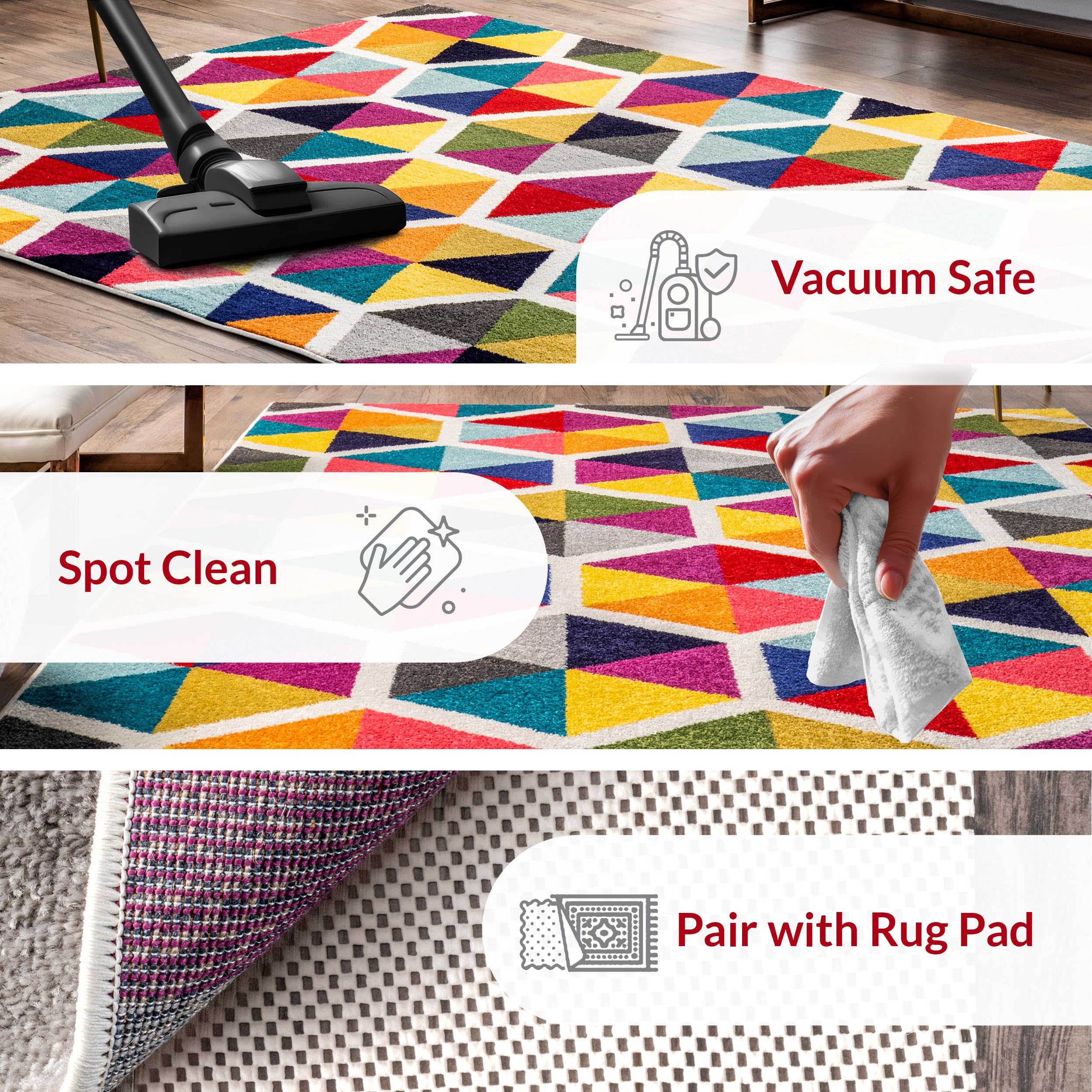 nuLOOM Maris Colorful Geometric Tiles Accent Rug, 3x5, Multi