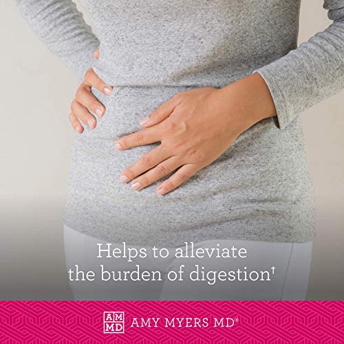 Amy Myers MD Digestive Enzymes for Digestion Aid - 19 Enzymes for Gut Health, Bloating & Stomach Issues - DPP-IV Protease Amylase Lipase Lactase Sucrase - Break down protein carb sugar fiber 120 Caps