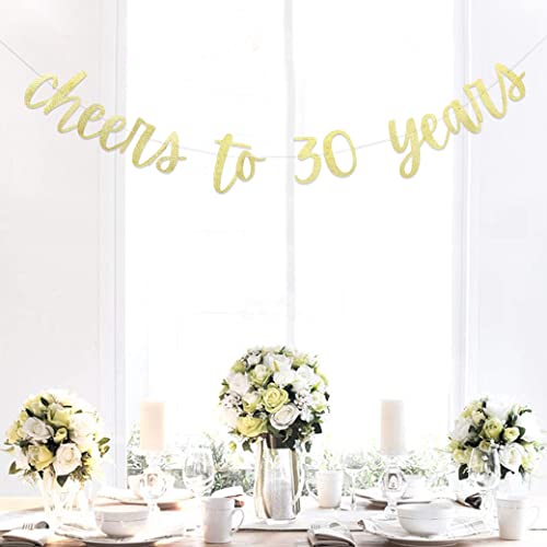Cheers to 30 Years Banner - Happy 30th Birthday Banner,30th Birthday Banner,30th Birthday Banner for Women/men,30 Birthday Party Decorations Banner,Happy 30th Birthday Banner Party Decorations