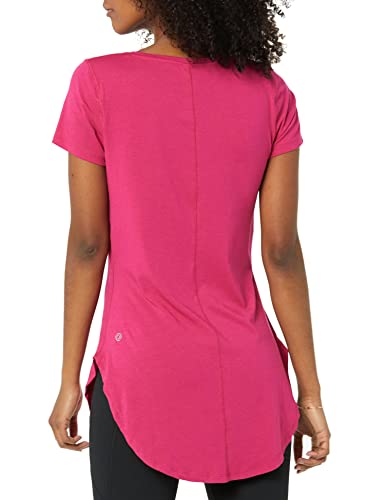 Amazon Essentials Women's Soft Cotton Standard-Fit Extra-Long Tunic Yoga T-Shirt (Available in Plus Size) (Previously Core 10), Fuchsia, X-Large