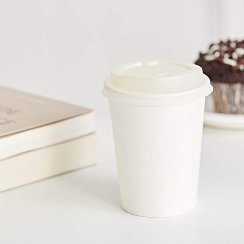 Amazon Basics Compostable 8 oz. Hot Paper Cup, Pack of 100, White