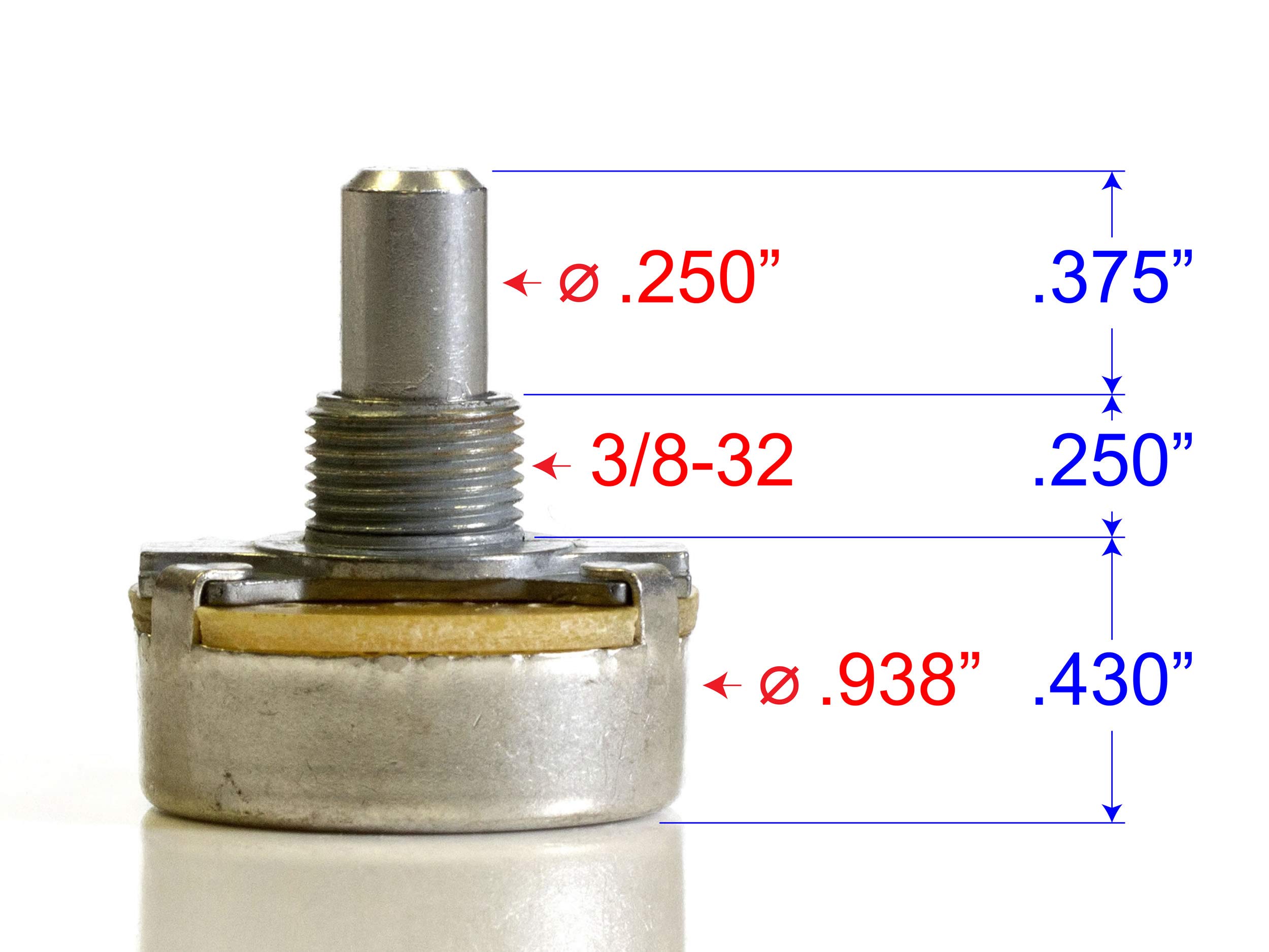 CTS Pot, 250k Audio, Solid Shaft (4 Pack)