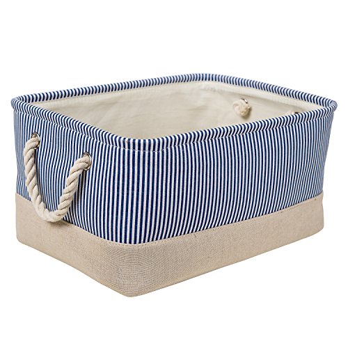 DAE Living Fabric Storage Bins (Set of 2) | Extra Stiff Canvas Fabric | Wire Framed | Fully Lined Interior | Perfect for Clothes, Toys, Shoes, Pet Supplies, Nurseries, Closet and Shelf Storage