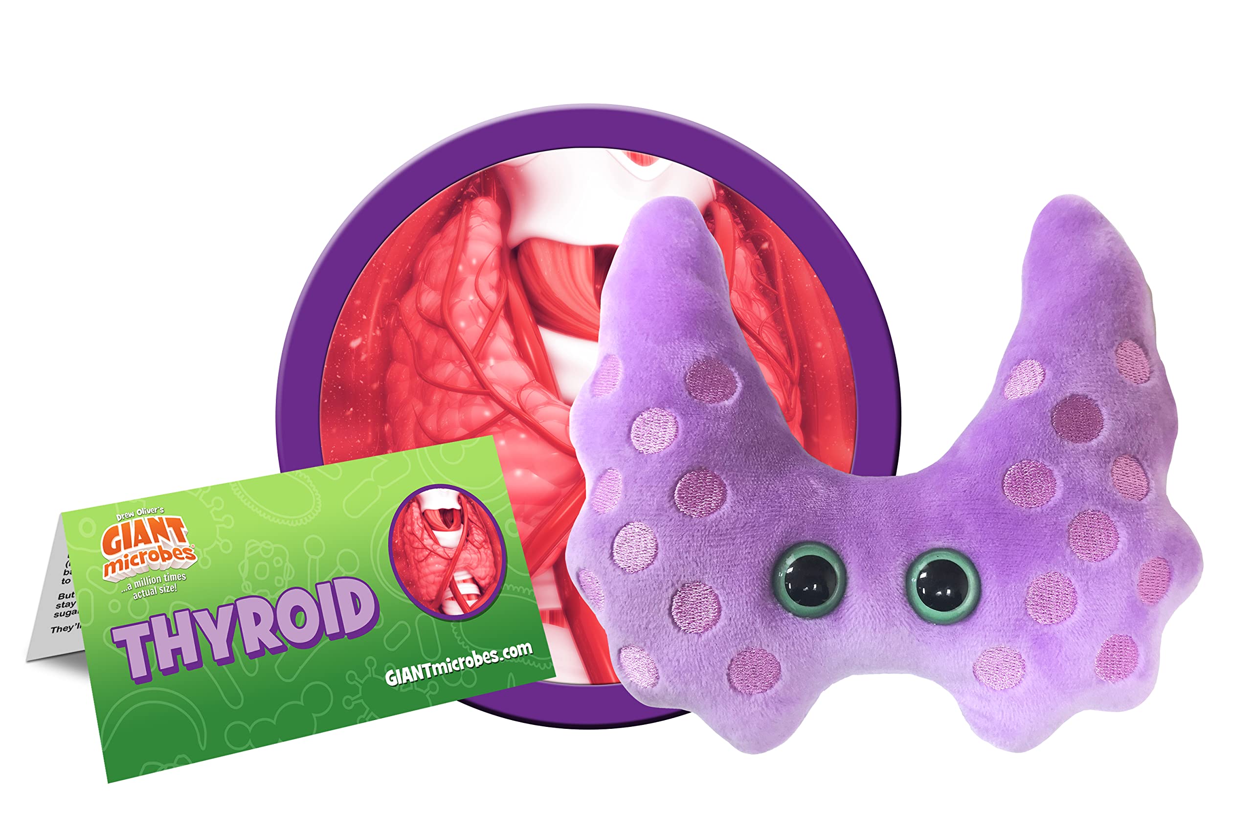 GIANTmicrobes Thyroid Plush, Thyroid Stuffed Animal, Thyroid Surgery Recovery Gifts, Lupus Gifts, Thyroid Cancer Awareness, Endocrinologist Gift, Endocrinology Gift, Thyroidectomy, Hypothyroid Gift