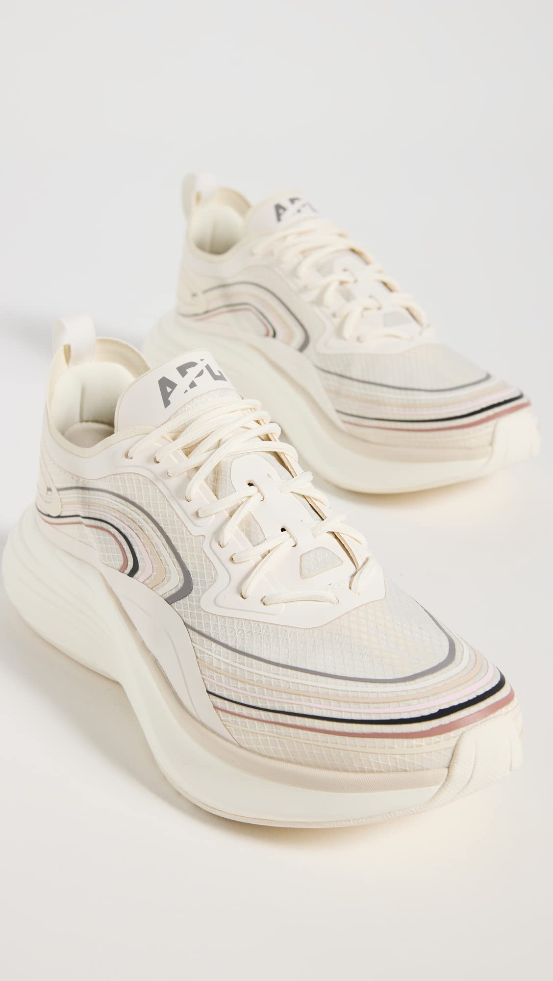 APL: Athletic Propulsion Labs Women's Streamline Sneakers, Pristine/Pink Onyx, 5 Medium US