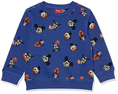 Amazon Essentials Disney | Marvel | Star Wars Toddler Boys' Fleece Pullover Crew Sweatshirts, Mickey and Friends, 4T