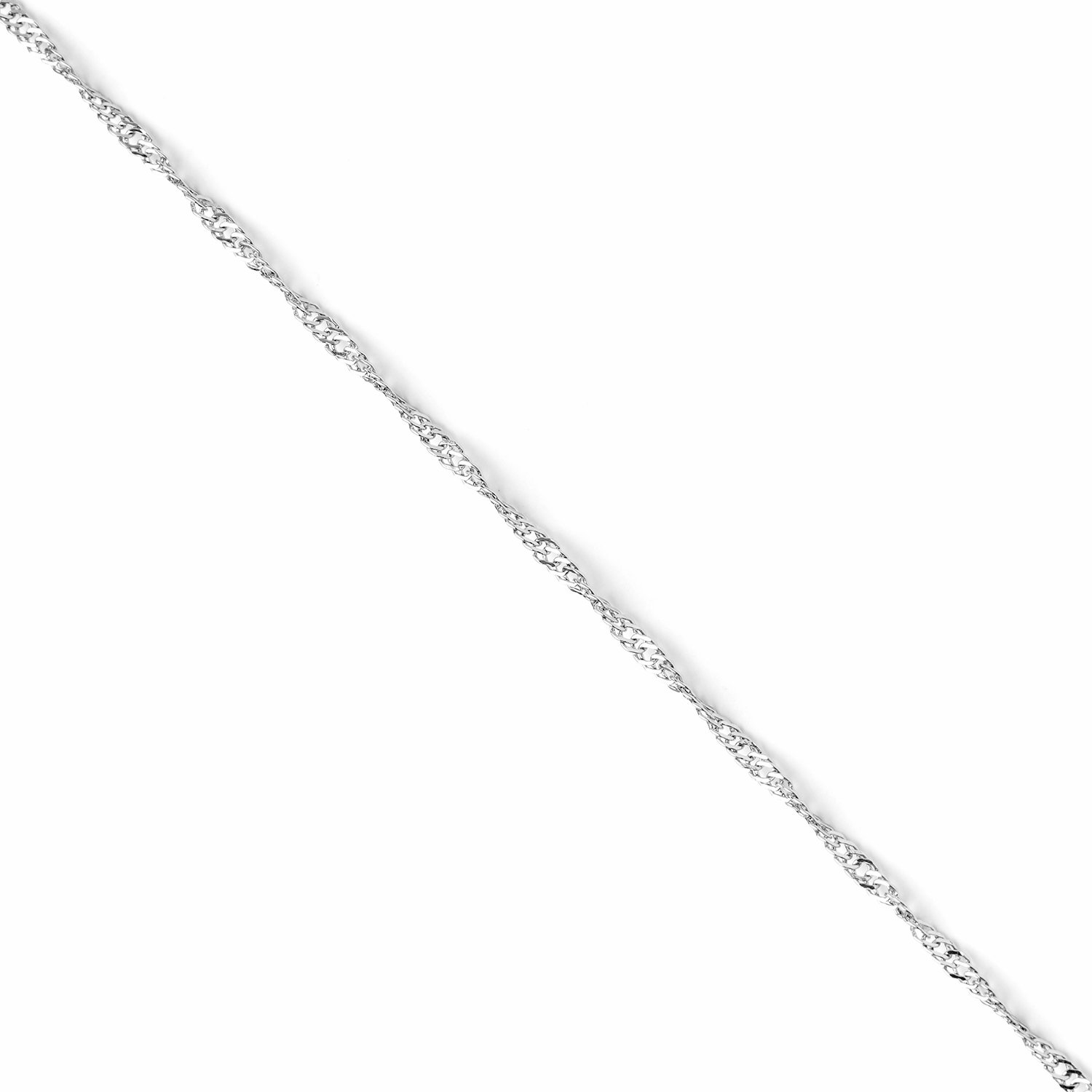 AmyRT Jewelry 2mm Titanium Steel Silver Singapore Chain Necklaces for Women 20 in