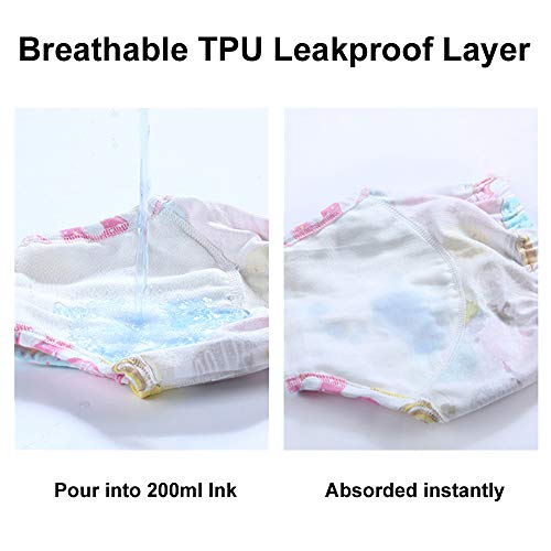 Orinery Unisex Cotton Reusable Potty Training Underwear Breathable Toddler Boys and Girls Pee Training Underpants Waterproof Training Pants 6-Pack (XT-G, 1-2T)