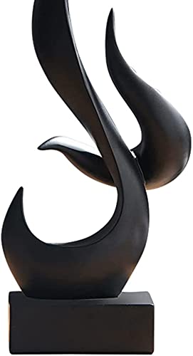 Resin Art Statue Minimalist Figurines Abstract Sculpture Desk Table Sculpture Ornaments for Home Bedroom Living Room Garden Office - Black