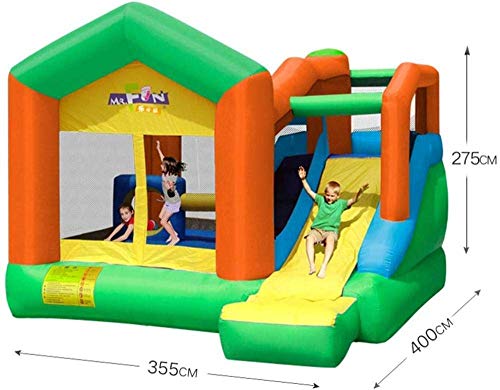 Inflatable Castle and Slide, Children Slide Outdoor Small Naughty Castle Home Trampoline/Square Playground Kids Playpen Colors