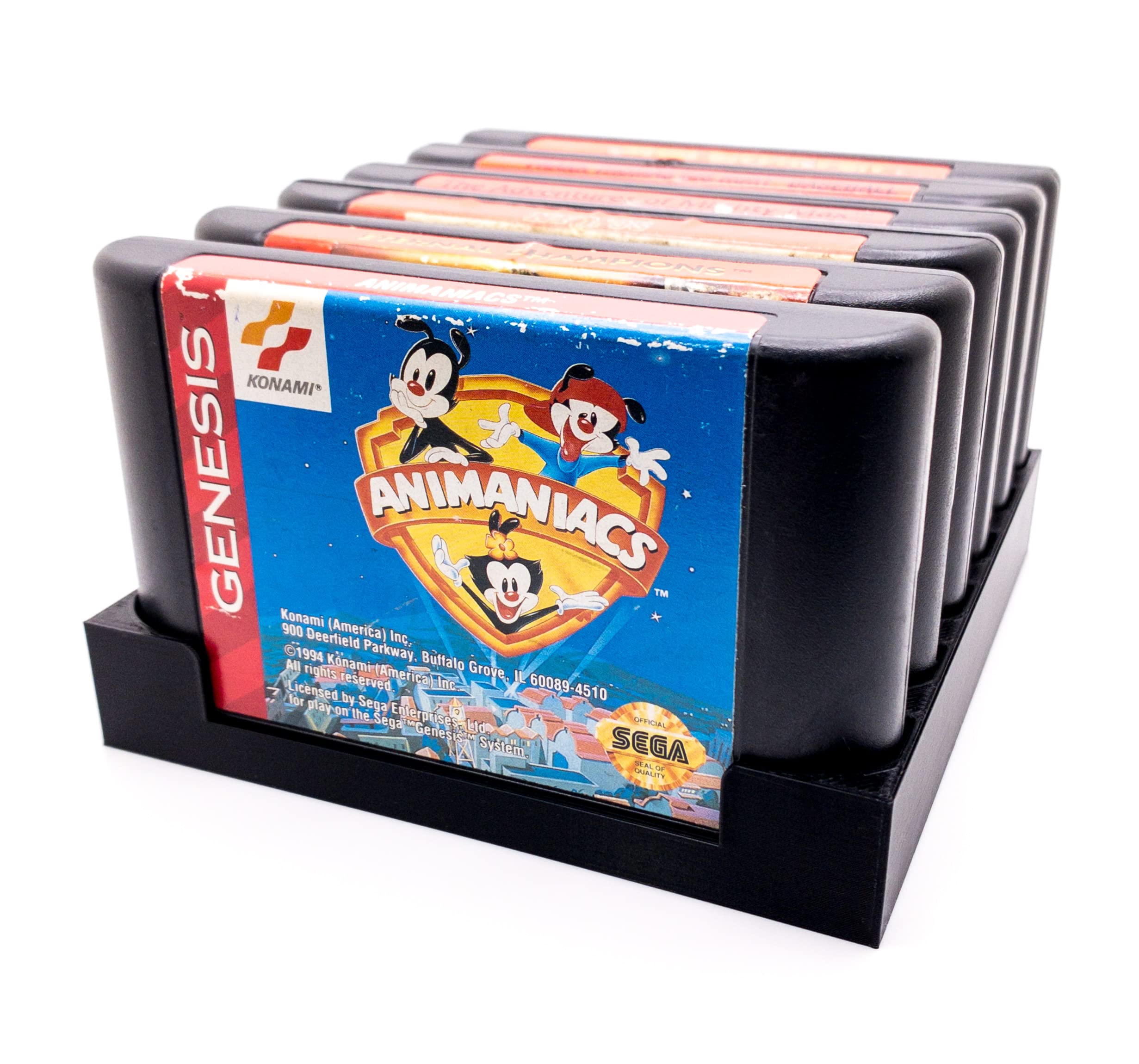 Game Cartridge Holder for Sega Genesis - Tray Holds 6 Games - Mega Drive Display