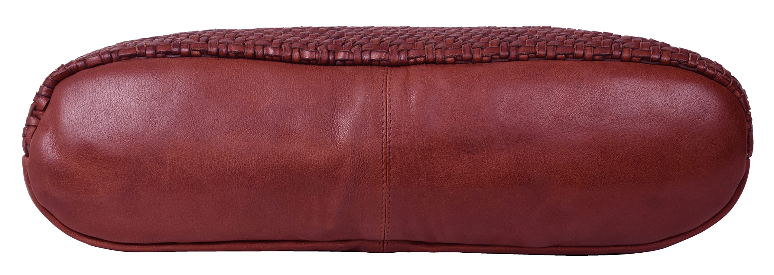 ANTONIO VALERIA Alice Red Braided Washed Leather HandBag for Women