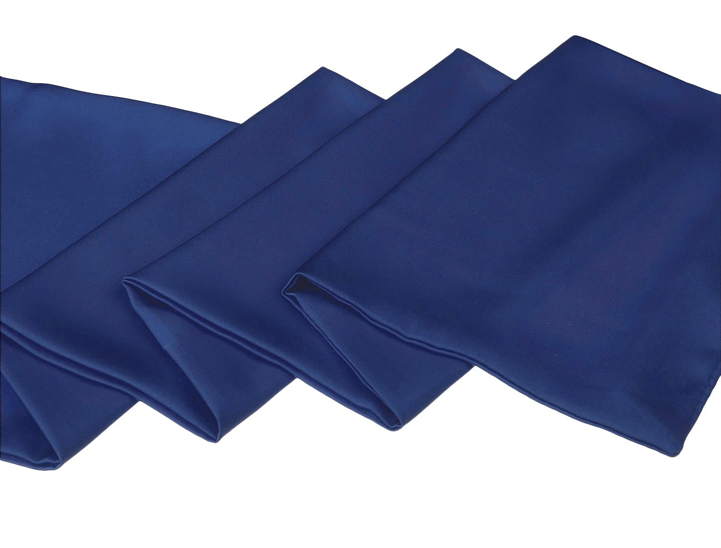 Allegra K Skinny Silky Solid Color Long Scarves Waistband Neck Wraps for Women Navy Blue 1