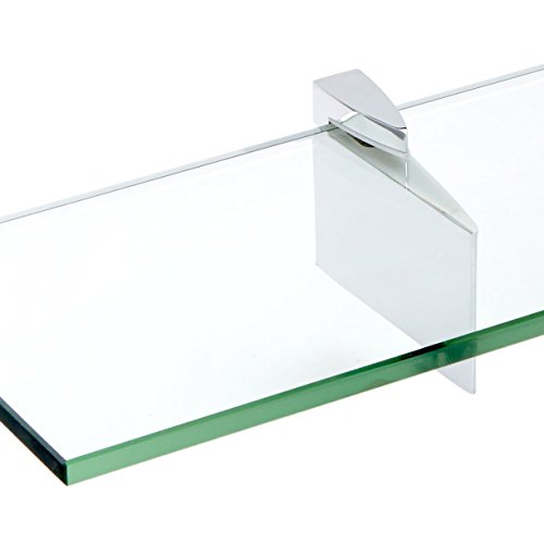 Spancraft Glass Raven Glass Shelf, Chrome, 4.75 x 24